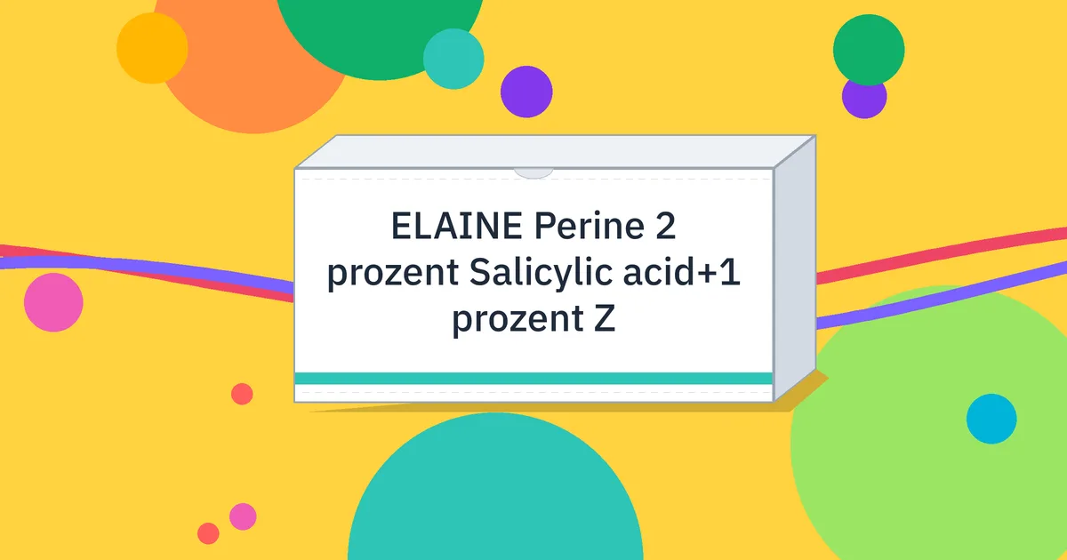 Symbolbild: Packung mit der Aufschrift ELAINE Perine 2 prozent Salicylic acid+1 prozent Z (PZN 20126105) – Verfügbarkeit und Bezug in Apotheken in Frankfurt am Main