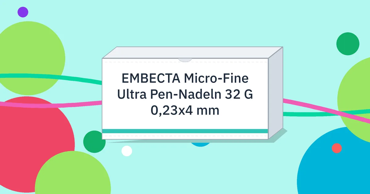 Symbolbild: Packung mit der Aufschrift EMBECTA Micro-Fine Ultra Pen-Nadeln 32 G 0,23x4 mm (PZN 20837065) – Verfügbarkeit und Bezug in Apotheken in Frankfurt am Main