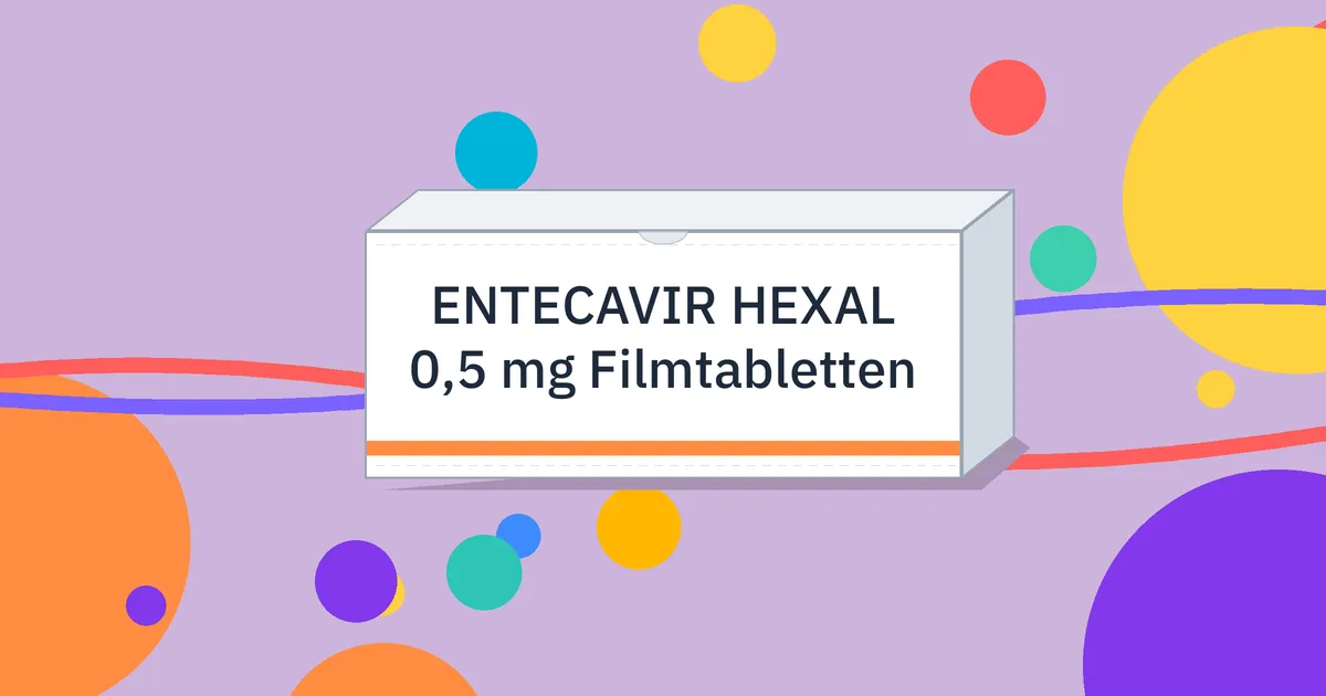 Symbolbild: Packung mit der Aufschrift ENTECAVIR HEXAL 0,5 mg Filmtabletten (PZN 19521055) – Verfügbarkeit und Bezug in Apotheken in Frankfurt am Main