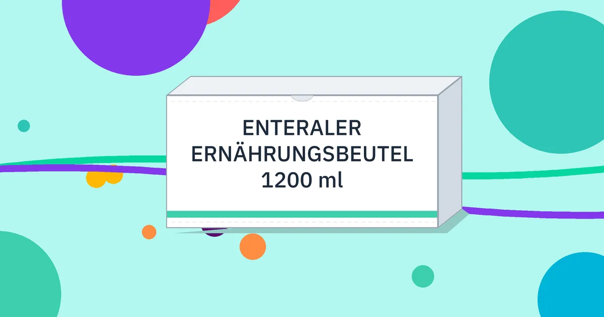 Symbolbild: Packung mit der Aufschrift ENTERALER ERNÄHRUNGSBEUTEL 1200 ml (PZN 13361113) – Verfügbarkeit und Bezug in Apotheken in Frankfurt am Main