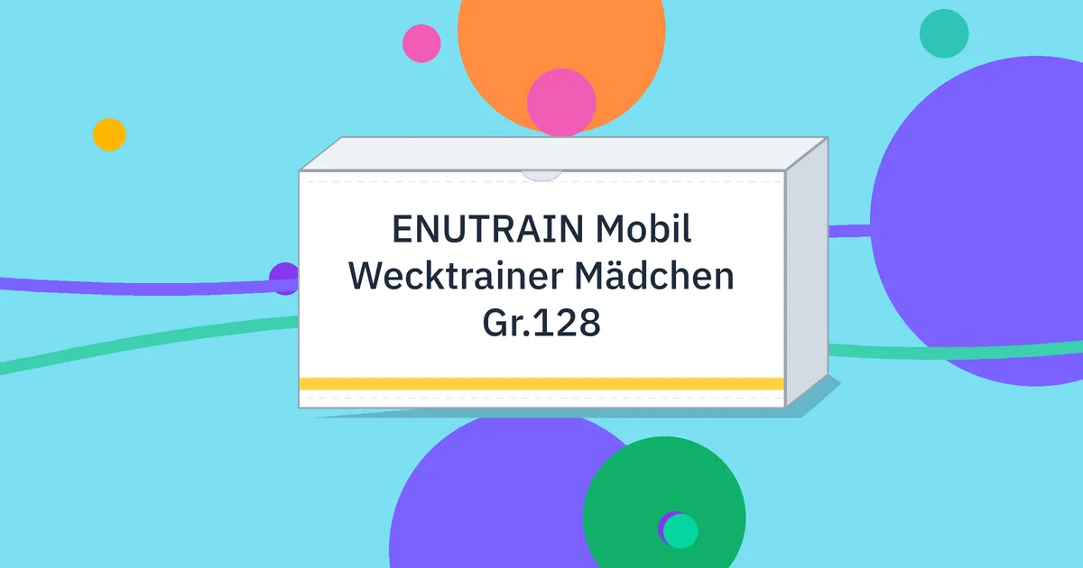 Symbolbild: Packung mit der Aufschrift ENUTRAIN Mobil Wecktrainer Mädchen Gr.128 (PZN 09200700) – Verfügbarkeit und Bezug in Apotheken in Frankfurt am Main