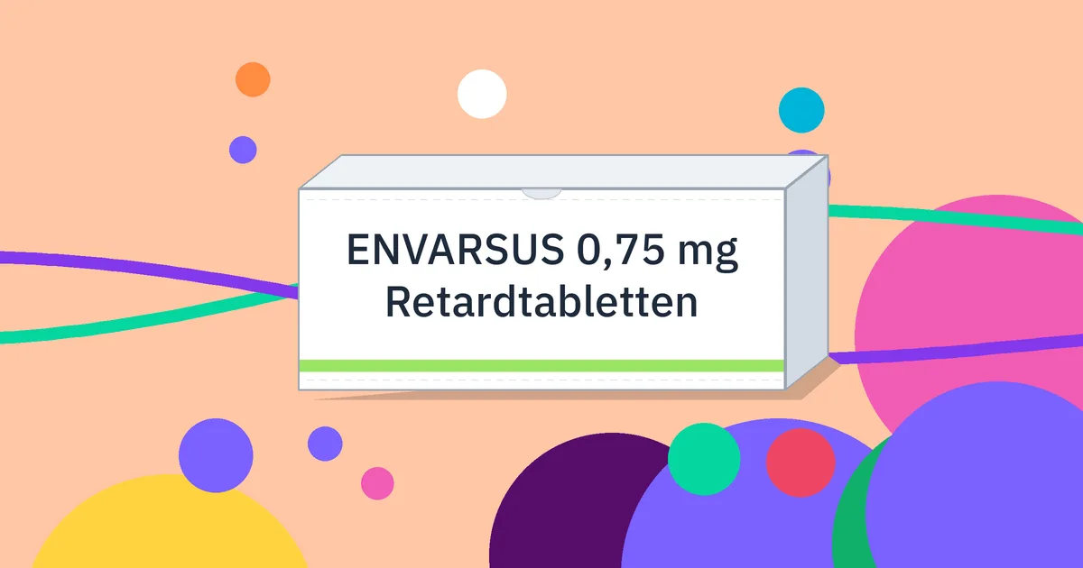 Symbolbild: Packung mit der Aufschrift ENVARSUS 0,75 mg Retardtabletten (PZN 12659543) – Verfügbarkeit und Bezug in Apotheken in Frankfurt am Main