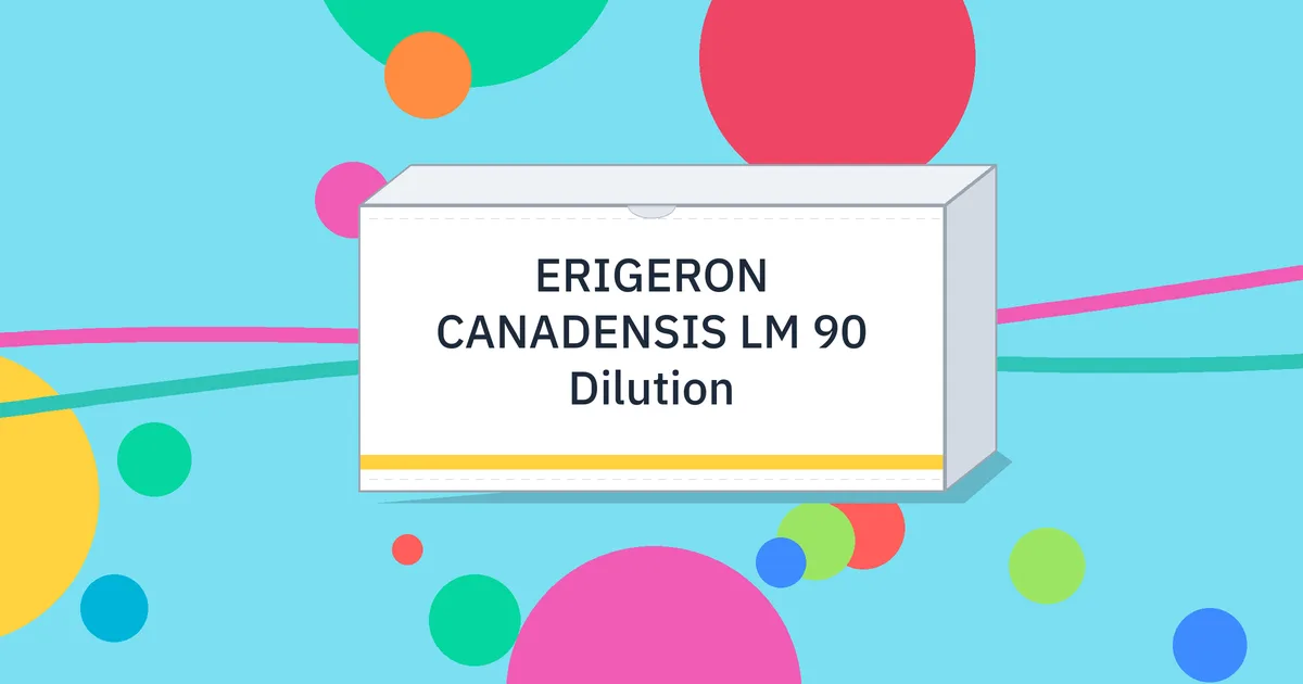 Symbolbild: Packung mit der Aufschrift ERIGERON CANADENSIS LM 90 Dilution (PZN 13478387) – Verfügbarkeit und Bezug in Apotheken in Frankfurt am Main