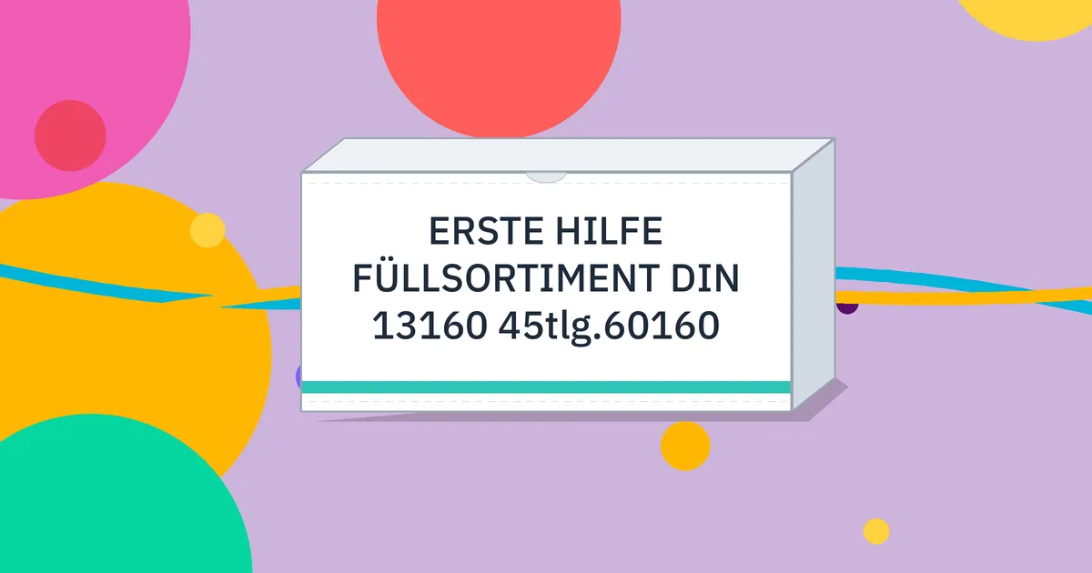 Symbolbild: Packung mit der Aufschrift ERSTE HILFE FÜLLSORTIMENT DIN 13160 45tlg.60160 (PZN 13198127) – Verfügbarkeit und Bezug in Apotheken in Frankfurt am Main
