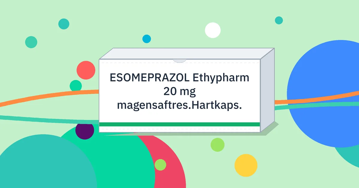 Symbolbild: Packung mit der Aufschrift ESOMEPRAZOL Ethypharm 20 mg magensaftres.Hartkaps. (PZN 11521127) – Verfügbarkeit und Bezug in Apotheken in Frankfurt am Main