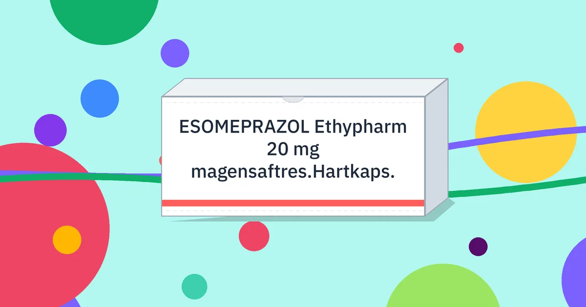 Symbolbild: Packung mit der Aufschrift ESOMEPRAZOL Ethypharm 20 mg magensaftres.Hartkaps. (PZN 11521104) – Verfügbarkeit und Bezug in Apotheken in Frankfurt am Main