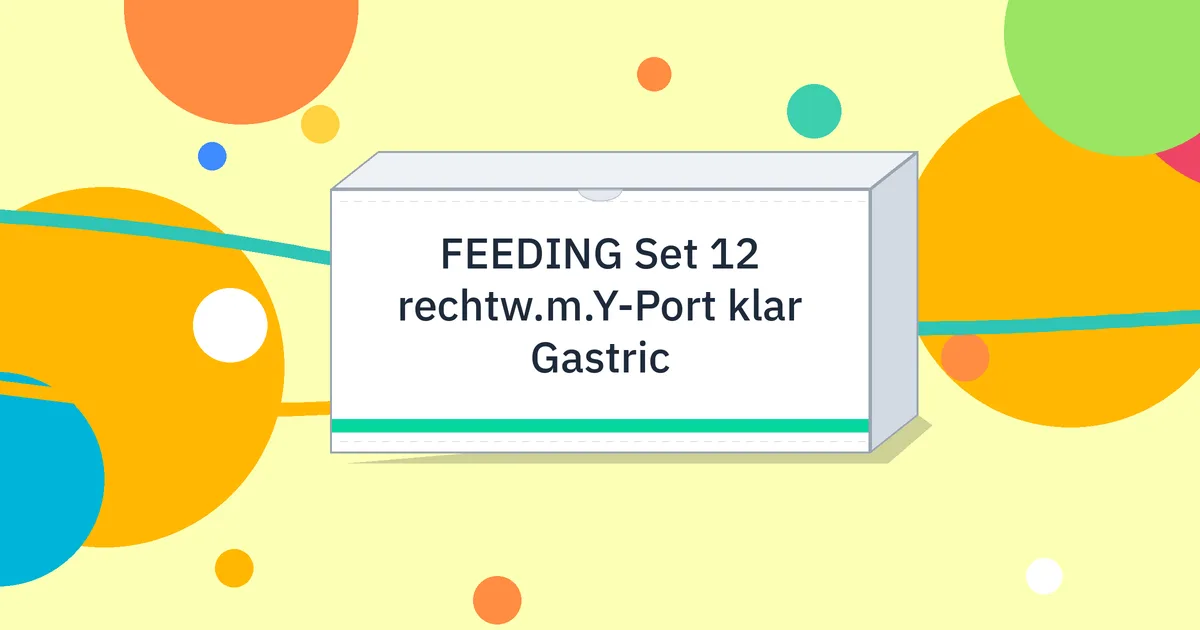 Symbolbild: Packung mit der Aufschrift FEEDING Set 12 rechtw.m.Y-Port klar Gastric (PZN 14344335) – Verfügbarkeit und Bezug in Apotheken in Frankfurt am Main