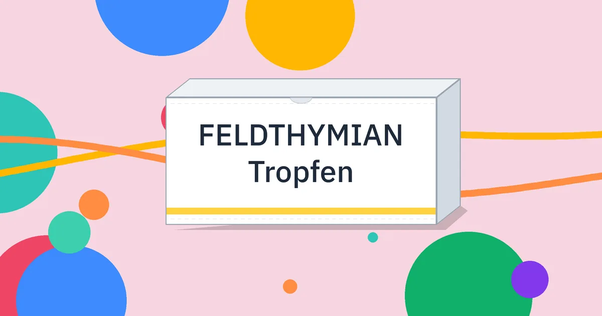 Symbolbild: Packung mit der Aufschrift FELDTHYMIAN Tropfen (PZN 18741688) – Verfügbarkeit und Bezug in Apotheken in Frankfurt am Main