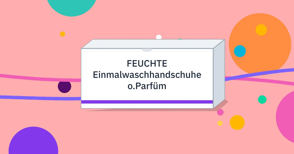 Symbolbild: Packung mit der Aufschrift FEUCHTE Einmalwaschhandschuhe o.Parfüm (PZN 11090839) – Verfügbarkeit und Bezug in Apotheken in Frankfurt am Main