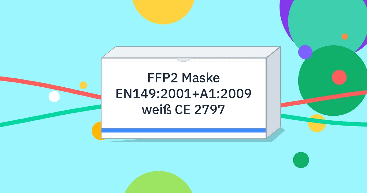 Symbolbild: Packung mit der Aufschrift FFP2 Maske EN149:2001+A1:2009 weiß CE 2797 (PZN 17257737) – Verfügbarkeit und Bezug in Apotheken in Frankfurt am Main
