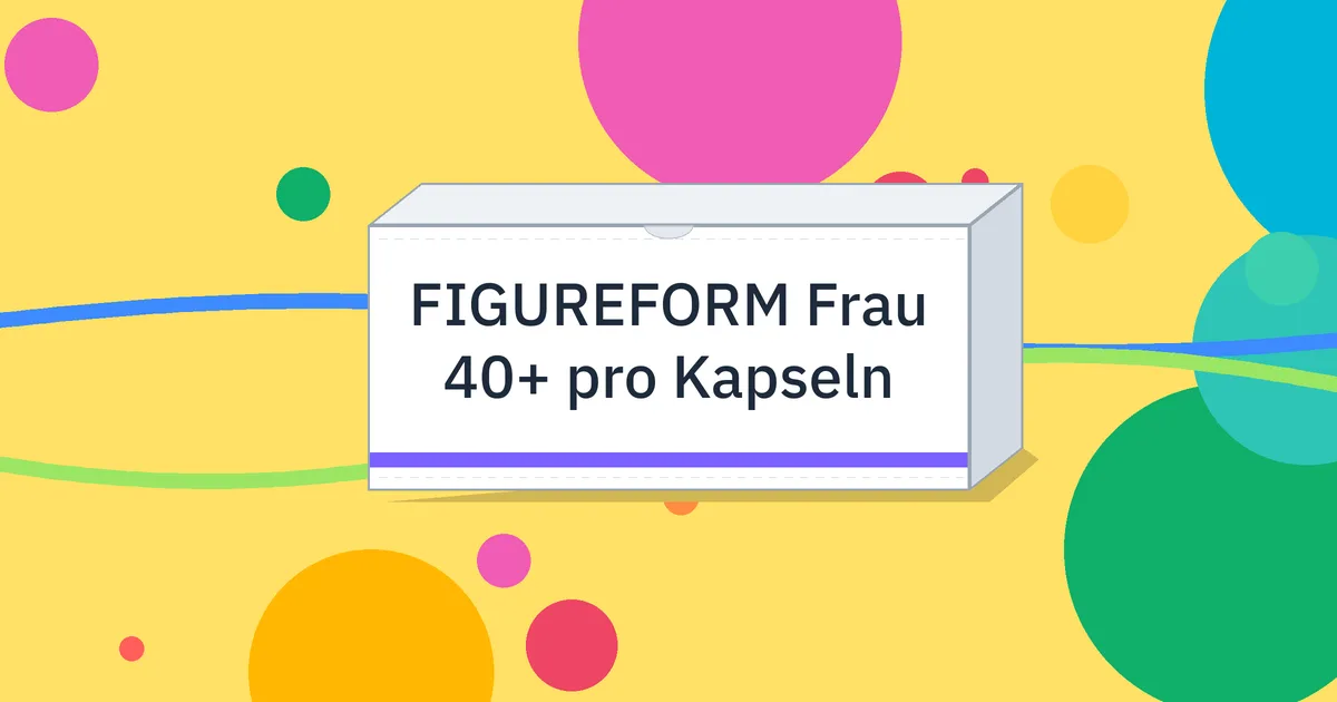 Symbolbild: Packung mit der Aufschrift FIGUREFORM Frau 40+ pro Kapseln (PZN 04917942) – Verfügbarkeit und Bezug in Apotheken in Frankfurt am Main