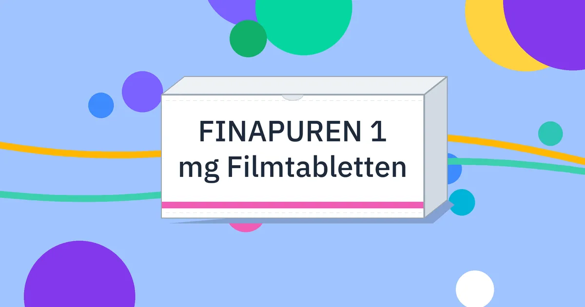 Symbolbild: Packung mit der Aufschrift FINAPUREN 1 mg Filmtabletten (PZN 12898845) – Verfügbarkeit und Bezug in Apotheken in Frankfurt am Main