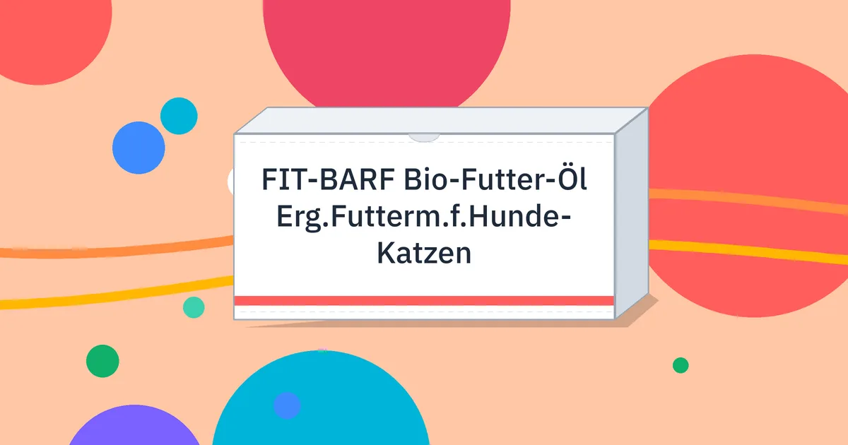 Symbolbild: Packung mit der Aufschrift FIT-BARF Bio-Futter-Öl Erg.Futterm.f.Hunde-Katzen (PZN 16230937) – Verfügbarkeit und Bezug in Apotheken in Frankfurt am Main