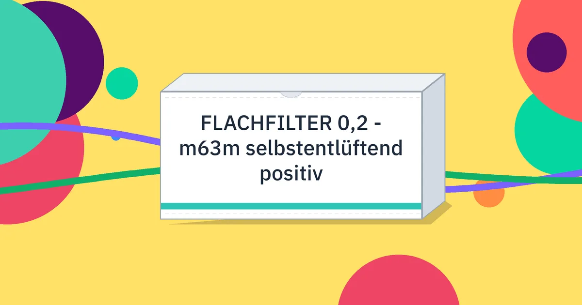 Symbolbild: Packung mit der Aufschrift FLACHFILTER 0,2 -m63m selbstentlüftend positiv (PZN 07288642) – Verfügbarkeit und Bezug in Apotheken in Frankfurt am Main