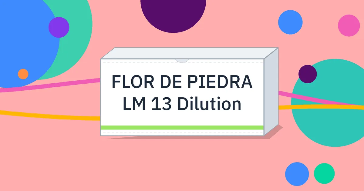 Symbolbild: Packung mit der Aufschrift FLOR DE PIEDRA LM 13 Dilution (PZN 13489273) – Verfügbarkeit und Bezug in Apotheken in Frankfurt am Main