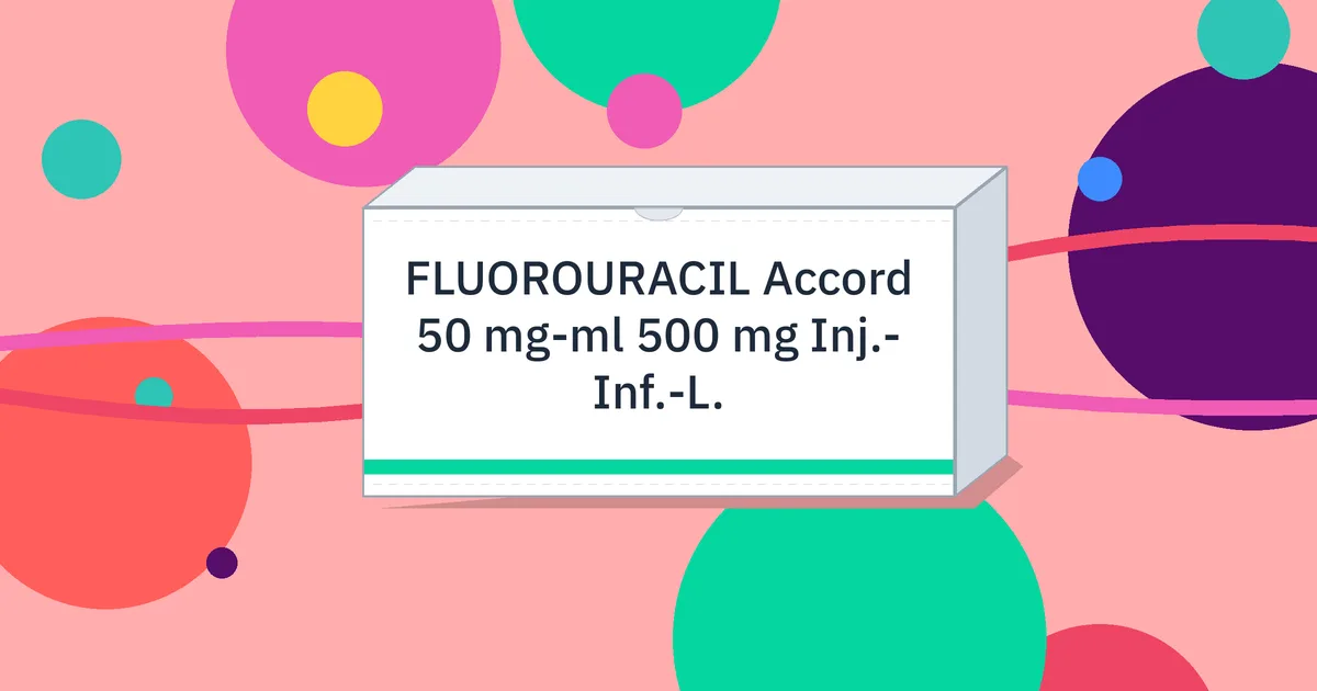 Symbolbild: Packung mit der Aufschrift FLUOROURACIL Accord 50 mg-ml 500 mg Inj.-Inf.-L. (PZN 10309000) – Verfügbarkeit und Bezug in Apotheken in Frankfurt am Main