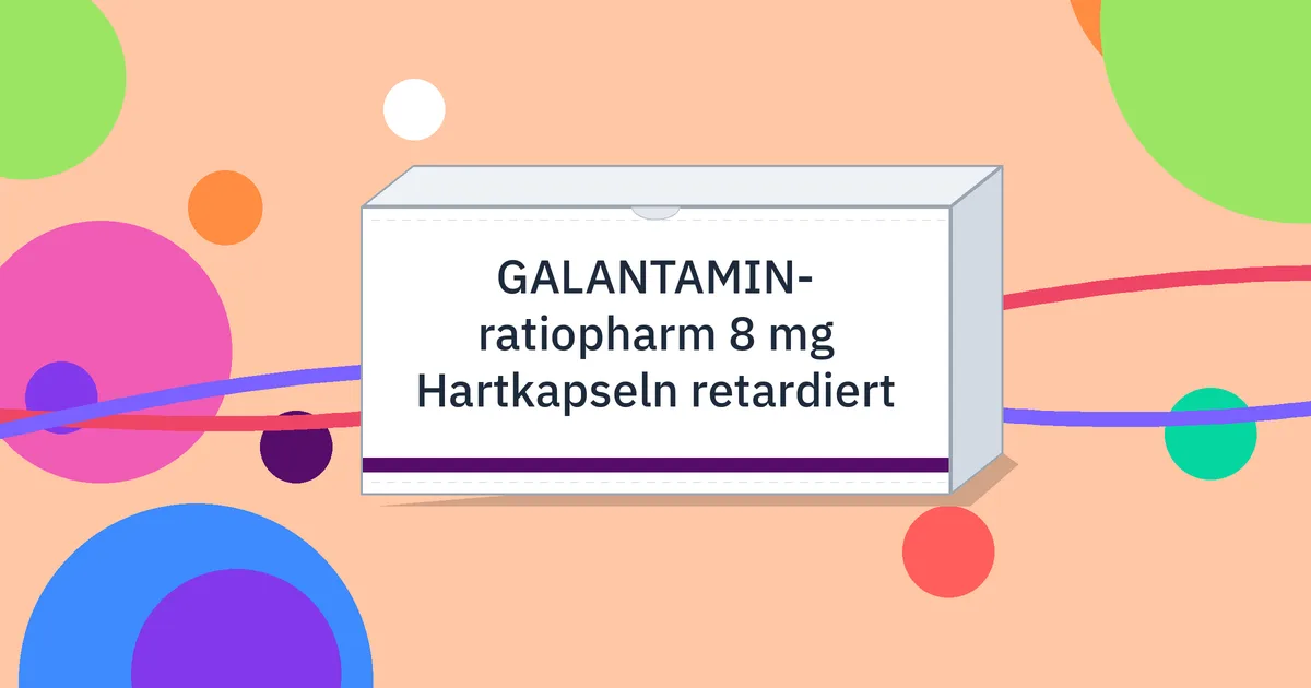 Symbolbild: Packung mit der Aufschrift GALANTAMIN-ratiopharm 8 mg Hartkapseln retardiert (PZN 08755407) – Verfügbarkeit und Bezug in Apotheken in Frankfurt am Main