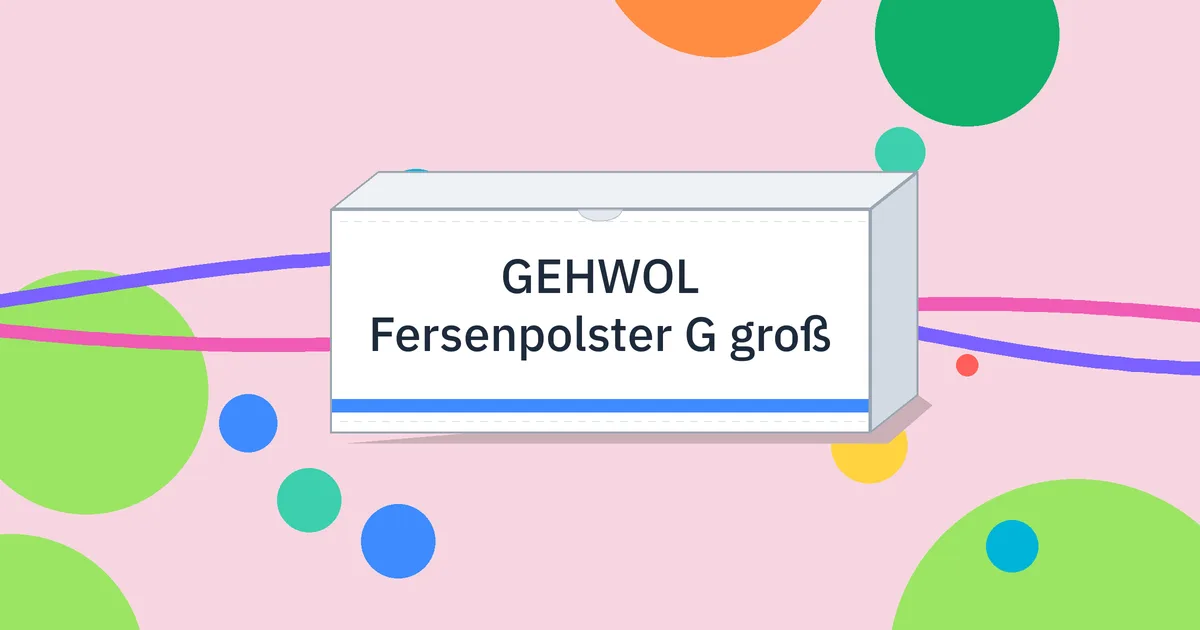 Symbolbild: Packung mit der Aufschrift GEHWOL Fersenpolster G groß (PZN 10245702) – Verfügbarkeit und Bezug in Apotheken in Frankfurt am Main