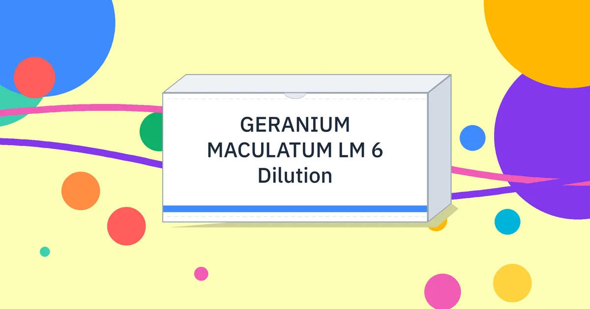 Symbolbild: Packung mit der Aufschrift GERANIUM MACULATUM LM 6 Dilution (PZN 12876588) – Verfügbarkeit und Bezug in Apotheken in Frankfurt am Main