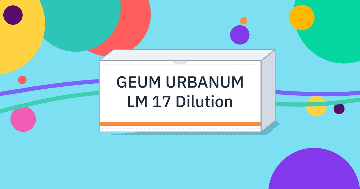 Symbolbild: Packung mit der Aufschrift GEUM URBANUM LM 17 Dilution (PZN 13543794) – Verfügbarkeit und Bezug in Apotheken in Frankfurt am Main