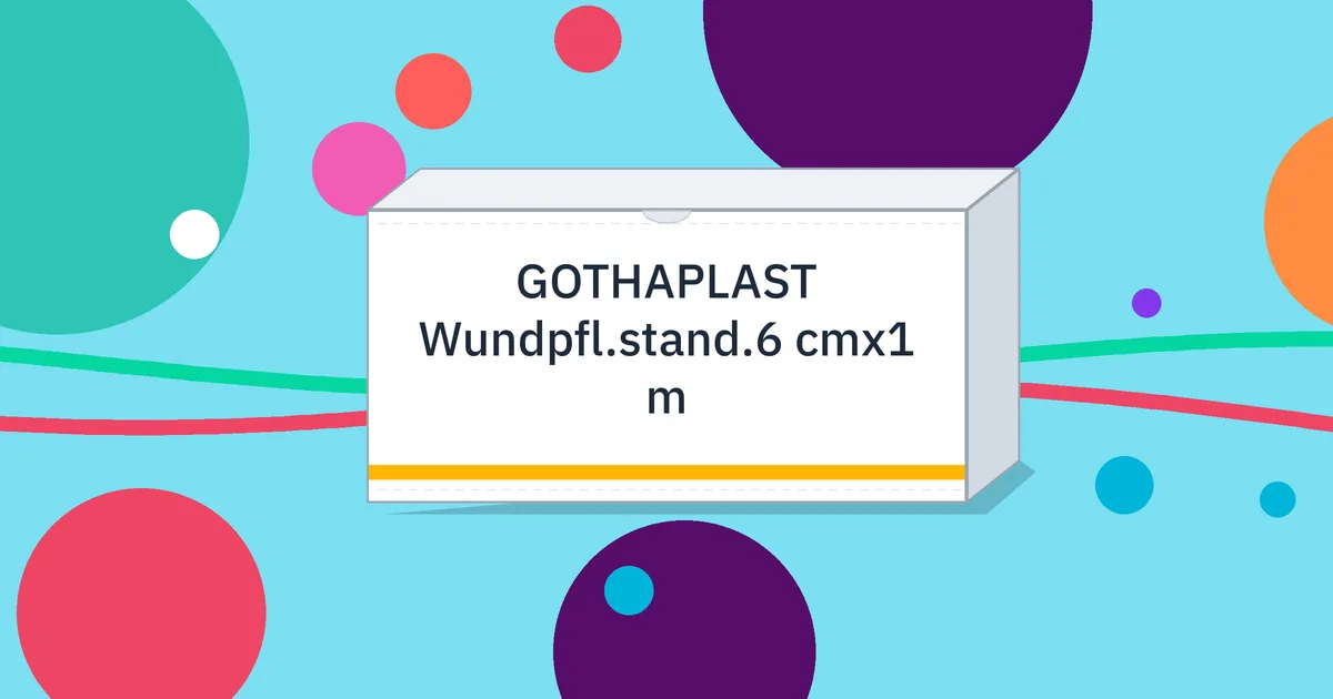 Symbolbild: Packung mit der Aufschrift GOTHAPLAST Wundpfl.stand.6 cmx1 m (PZN 07393089) – Verfügbarkeit und Bezug in Apotheken in Frankfurt am Main