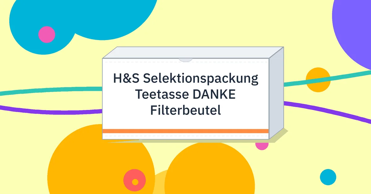 Symbolbild: Packung mit der Aufschrift H&S Selektionspackung Teetasse DANKE Filterbeutel (PZN 19268018) – Verfügbarkeit und Bezug in Apotheken in Frankfurt am Main
