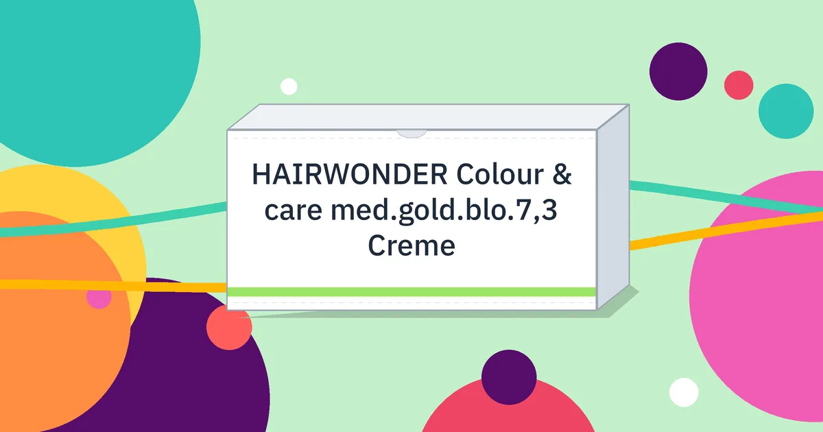 Symbolbild: Packung mit der Aufschrift HAIRWONDER Colour & care med.gold.blo.7,3 Creme (PZN 09441220) – Verfügbarkeit und Bezug in Apotheken in Frankfurt am Main