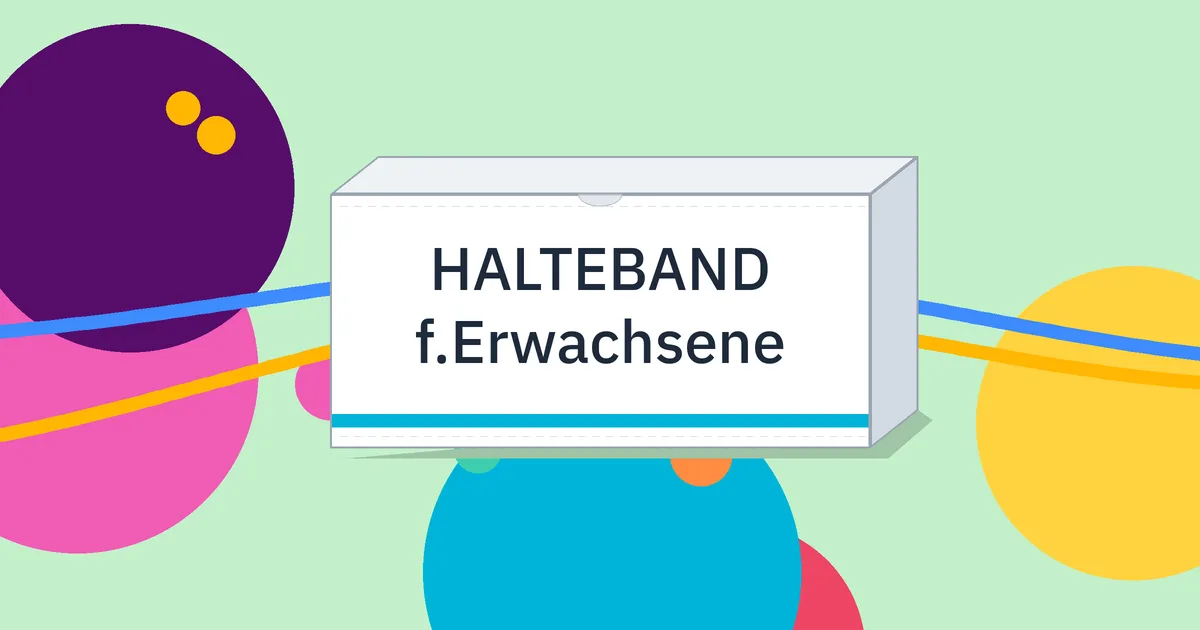 Symbolbild: Packung mit der Aufschrift HALTEBAND f.Erwachsene (PZN 01241421) – Verfügbarkeit und Bezug in Apotheken in Frankfurt am Main