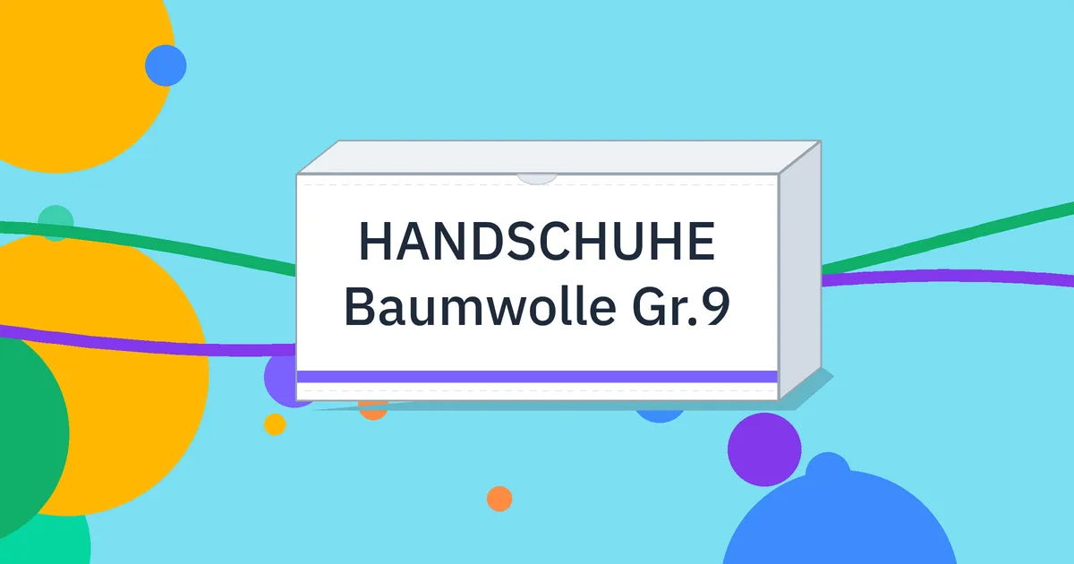 Symbolbild: Packung mit der Aufschrift HANDSCHUHE Baumwolle Gr.9 (PZN 12494266) – Verfügbarkeit und Bezug in Apotheken in Frankfurt am Main