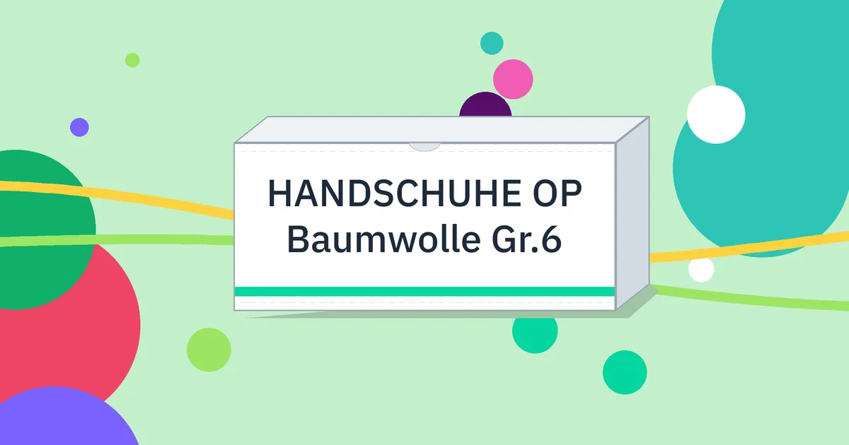 Symbolbild: Packung mit der Aufschrift HANDSCHUHE OP Baumwolle Gr.6 (PZN 03401219) – Verfügbarkeit und Bezug in Apotheken in Frankfurt am Main