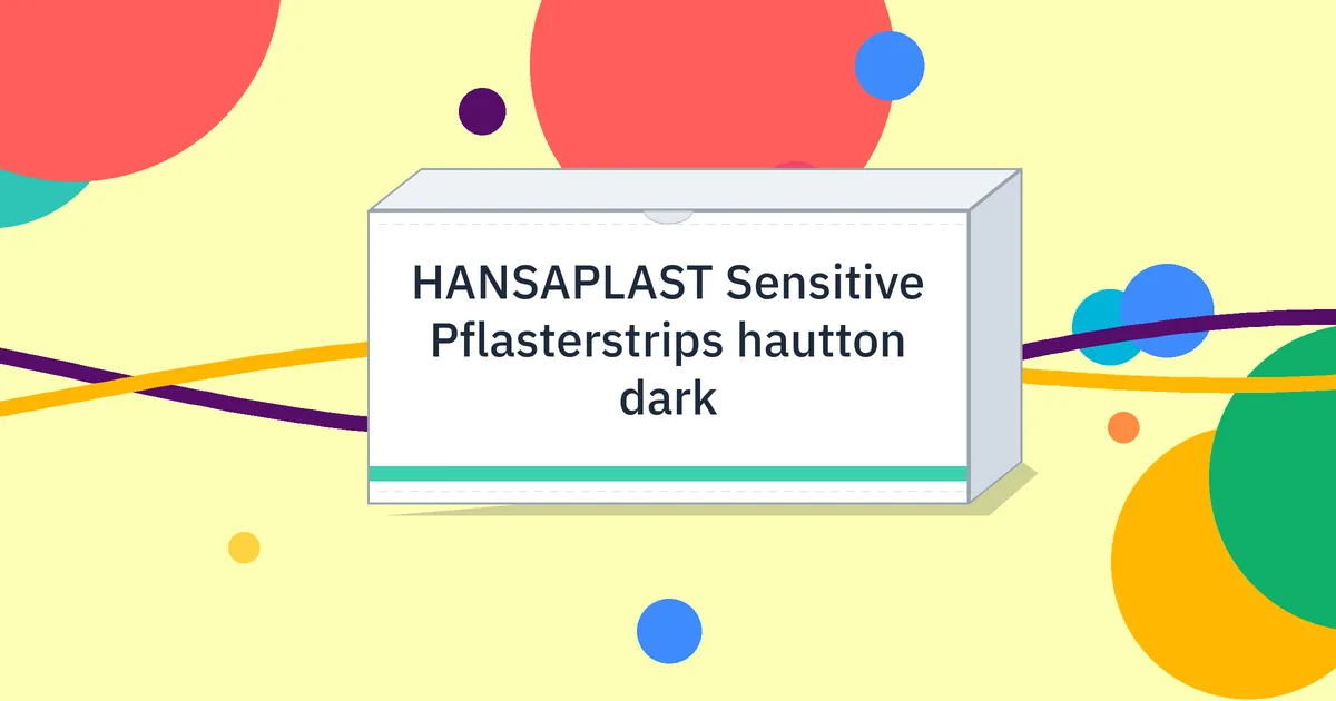 Symbolbild: Packung mit der Aufschrift HANSAPLAST Sensitive Pflasterstrips hautton dark (PZN 17441978) – Verfügbarkeit und Bezug in Apotheken in Frankfurt am Main