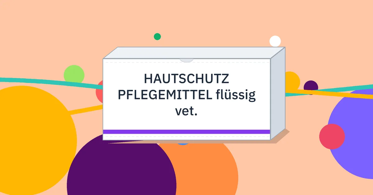 Symbolbild: Packung mit der Aufschrift HAUTSCHUTZ PFLEGEMITTEL flüssig vet. (PZN 13654996) – Verfügbarkeit und Bezug in Apotheken in Frankfurt am Main