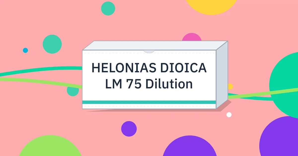 Symbolbild: Packung mit der Aufschrift HELONIAS DIOICA LM 75 Dilution (PZN 12887250) – Verfügbarkeit und Bezug in Apotheken in Frankfurt am Main