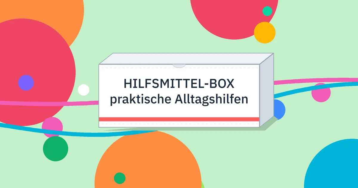 Symbolbild: Packung mit der Aufschrift HILFSMITTEL-BOX praktische Alltagshilfen (PZN 14398880) – Verfügbarkeit und Bezug in Apotheken in Frankfurt am Main