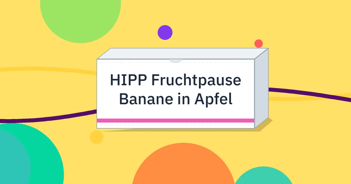 Symbolbild: Packung mit der Aufschrift HIPP Fruchtpause Banane in Apfel (PZN 06972572) – Verfügbarkeit und Bezug in Apotheken in Frankfurt am Main