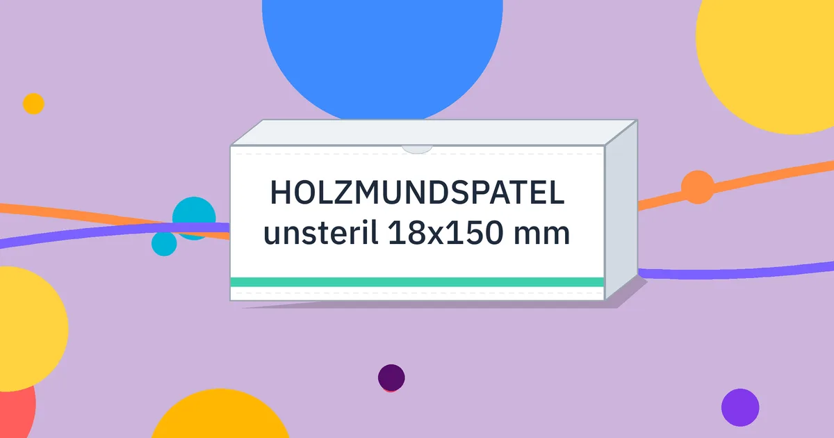 Symbolbild: Packung mit der Aufschrift HOLZMUNDSPATEL unsteril 18x150 mm (PZN 00822334) – Verfügbarkeit und Bezug in Apotheken in Frankfurt am Main