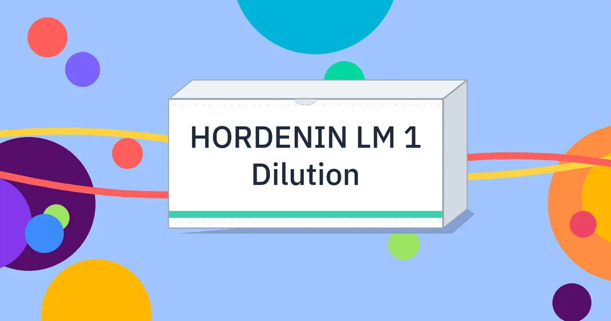 Symbolbild: Packung mit der Aufschrift HORDENIN LM 1 Dilution (PZN 13555219) – Verfügbarkeit und Bezug in Apotheken in Frankfurt am Main