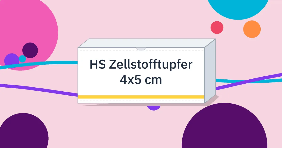 Symbolbild: Packung mit der Aufschrift HS Zellstofftupfer 4x5 cm (PZN 06436299) – Verfügbarkeit und Bezug in Apotheken in Frankfurt am Main