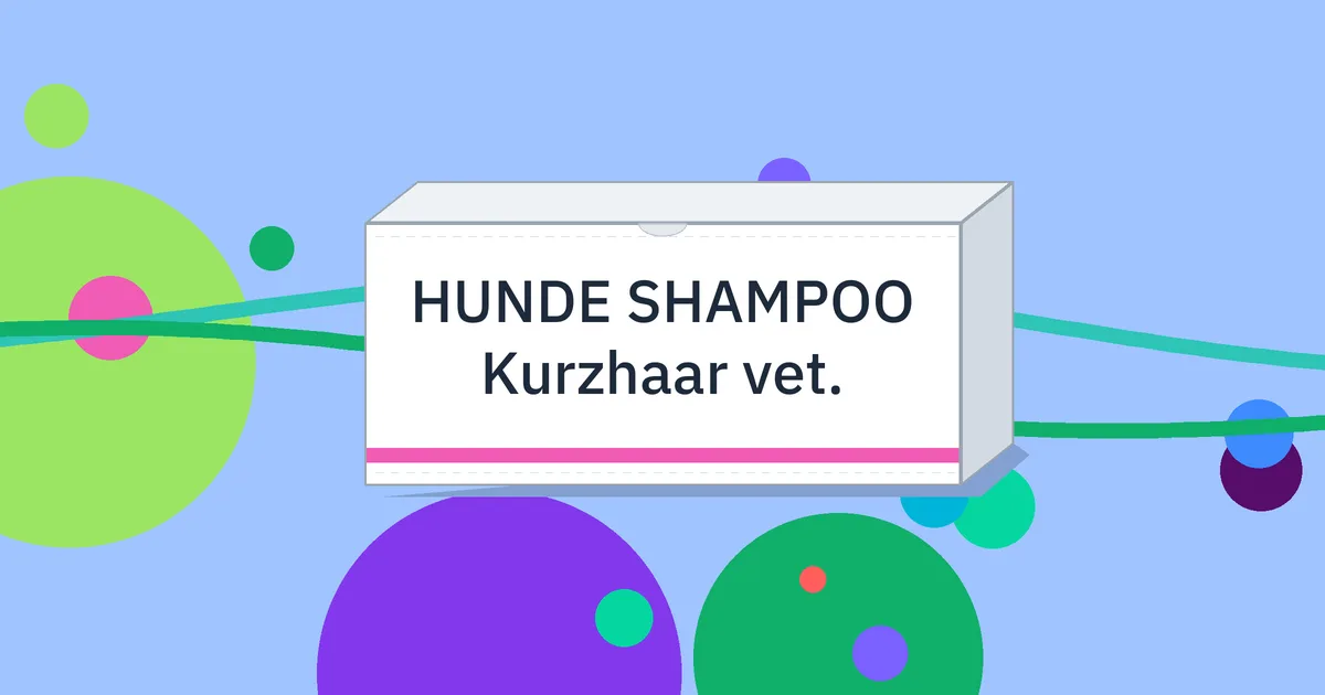 Symbolbild: Packung mit der Aufschrift HUNDE SHAMPOO Kurzhaar vet. (PZN 06831328) – Verfügbarkeit und Bezug in Apotheken in Frankfurt am Main
