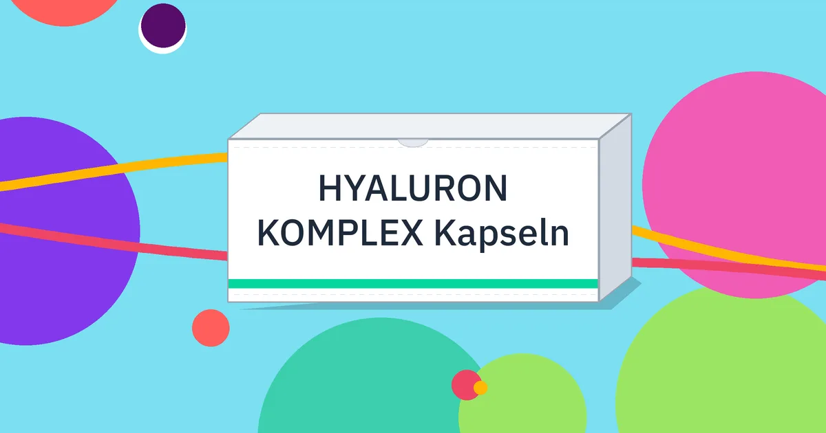 Symbolbild: Packung mit der Aufschrift HYALURON KOMPLEX Kapseln (PZN 20207714) – Verfügbarkeit und Bezug in Apotheken in Frankfurt am Main