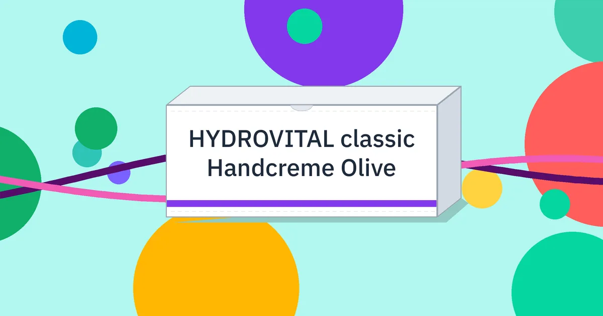 Symbolbild: Packung mit der Aufschrift HYDROVITAL classic Handcreme Olive (PZN 18303126) – Verfügbarkeit und Bezug in Apotheken in Frankfurt am Main
