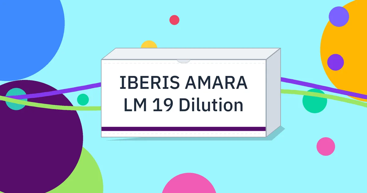 Symbolbild: Packung mit der Aufschrift IBERIS AMARA LM 19 Dilution (PZN 12891487) – Verfügbarkeit und Bezug in Apotheken in Frankfurt am Main