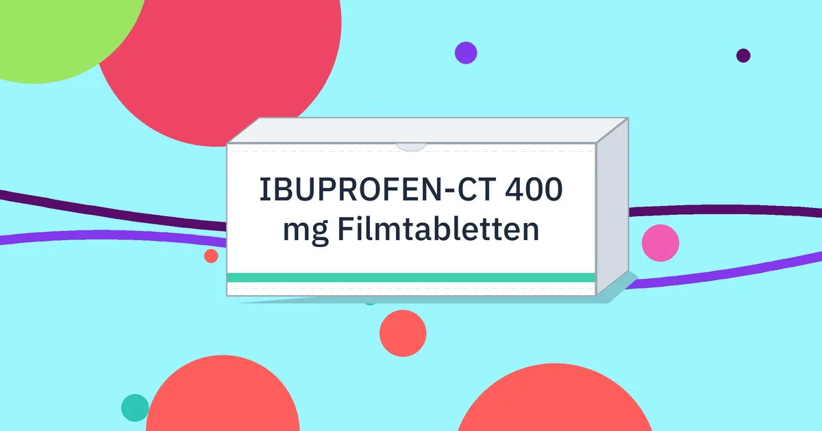 Symbolbild: Packung mit der Aufschrift IBUPROFEN-CT 400 mg Filmtabletten (PZN 03497426) – Verfügbarkeit und Bezug in Apotheken in Frankfurt am Main