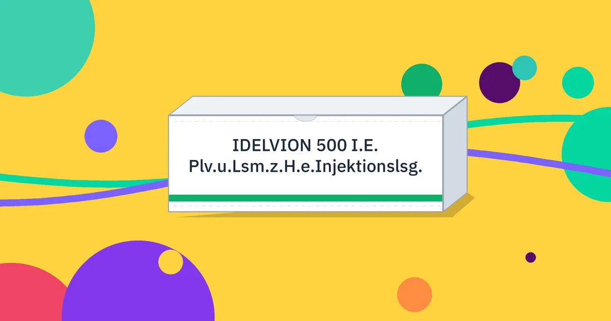 Symbolbild: Packung mit der Aufschrift IDELVION 500 I.E. Plv.u.Lsm.z.H.e.Injektionslsg. (PZN 11551861) – Verfügbarkeit und Bezug in Apotheken in Frankfurt am Main