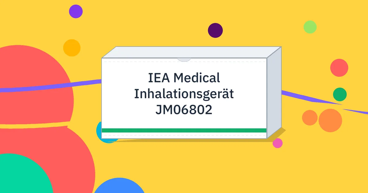 Symbolbild: Packung mit der Aufschrift IEA Medical Inhalationsgerät JM06802 (PZN 19468697) – Verfügbarkeit und Bezug in Apotheken in Frankfurt am Main