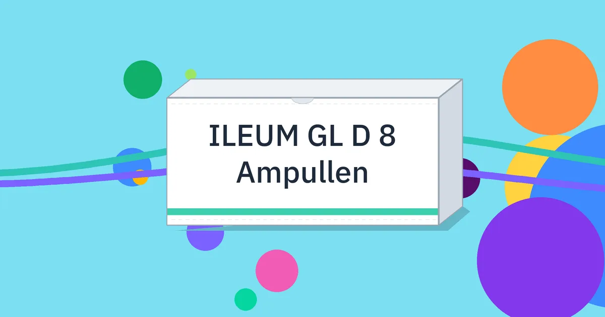 Symbolbild: Packung mit der Aufschrift ILEUM GL D 8 Ampullen (PZN 02879812) – Verfügbarkeit und Bezug in Apotheken in Frankfurt am Main
