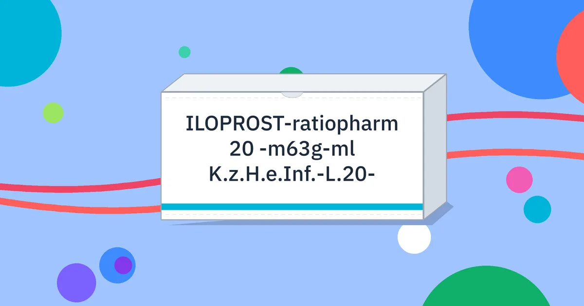Symbolbild: Packung mit der Aufschrift ILOPROST-ratiopharm 20 -m63g-ml K.z.H.e.Inf.-L.20- (PZN 15241206) – Verfügbarkeit und Bezug in Apotheken in Frankfurt am Main