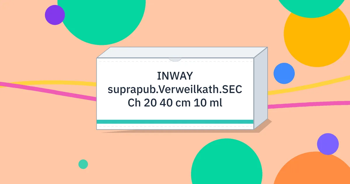 Symbolbild: Packung mit der Aufschrift INWAY suprapub.Verweilkath.SEC Ch 20 40 cm 10 ml (PZN 00077327) – Verfügbarkeit und Bezug in Apotheken in Frankfurt am Main