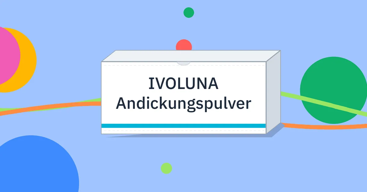 Symbolbild: Packung mit der Aufschrift IVOLUNA Andickungspulver (PZN 20284896) – Verfügbarkeit und Bezug in Apotheken in Frankfurt am Main