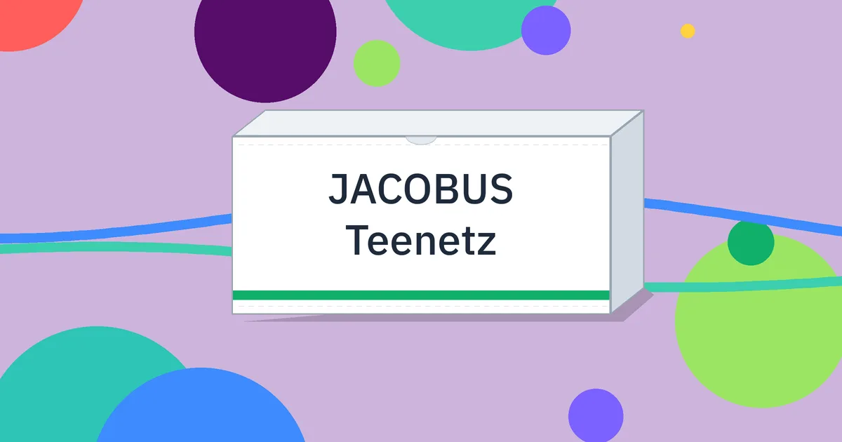 Symbolbild: Packung mit der Aufschrift JACOBUS Teenetz (PZN 01833021) – Verfügbarkeit und Bezug in Apotheken in Frankfurt am Main